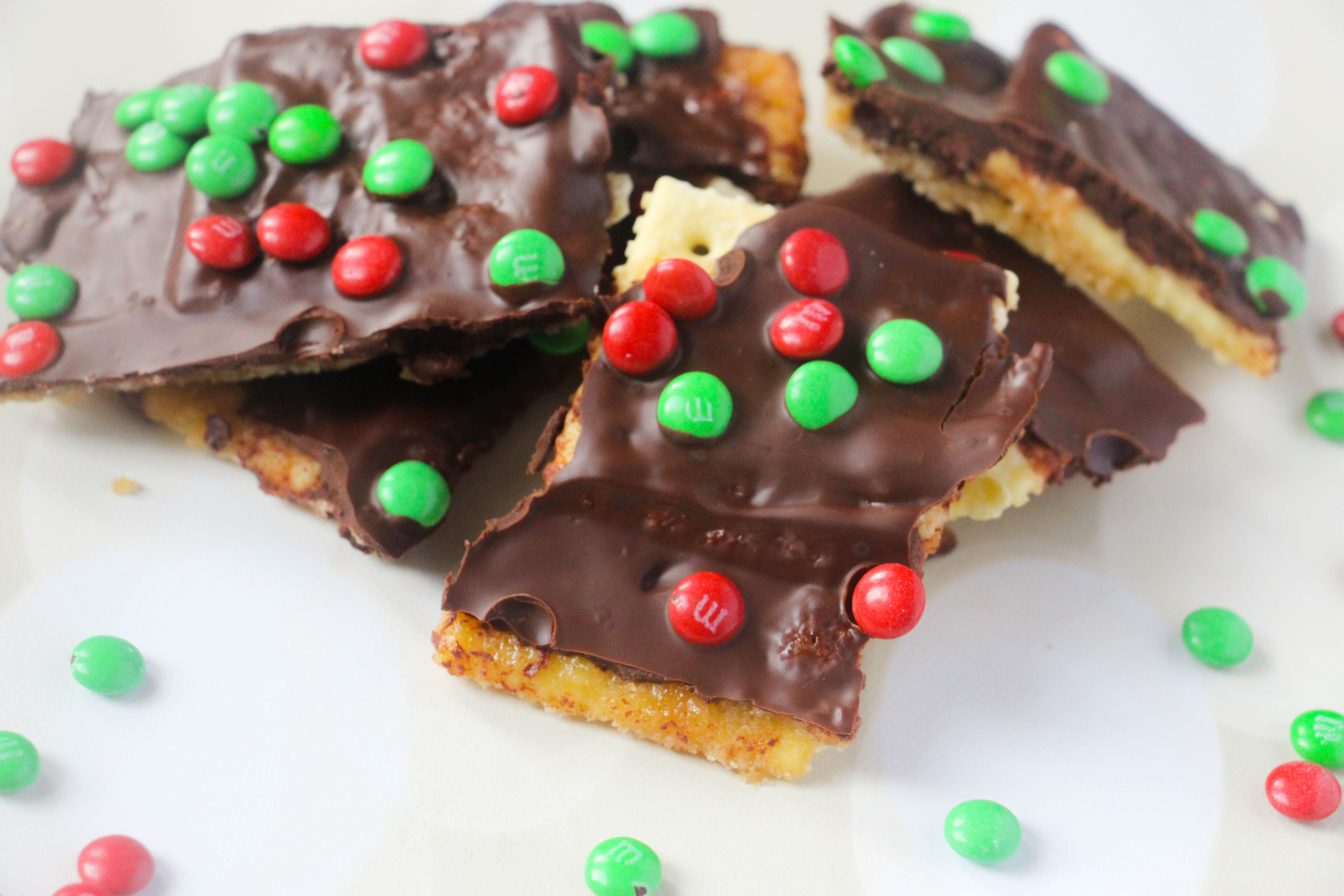Easy Christmas Chocolate Cracker Candy - Fit But Fun